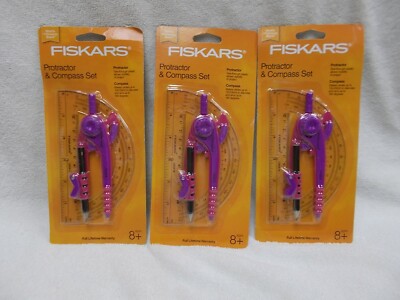 Fiskars Compass and Protractor Set X 3 | eBay