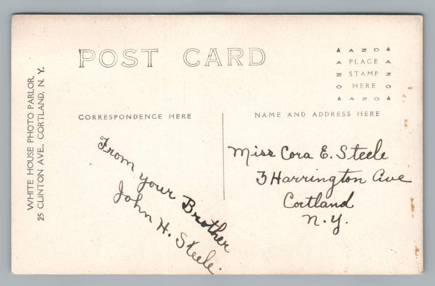 Serious-Looking Man in Rumpled Suit RPPC "John H Steele" Cortland New ...