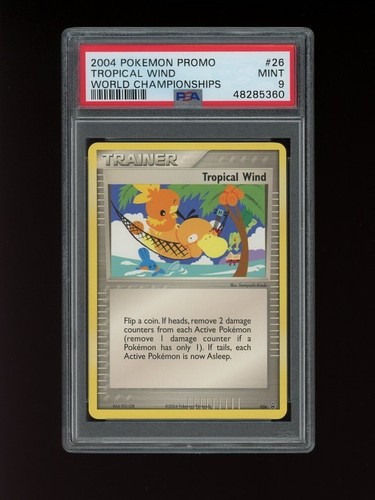 Pokemon PSA 9 MINT 2004 Tropical Wind World Championship Card Black ...