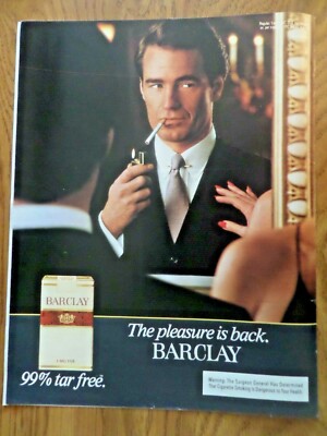 1982 Barclay Cigarettes Ad The Pleasure is Back | eBay