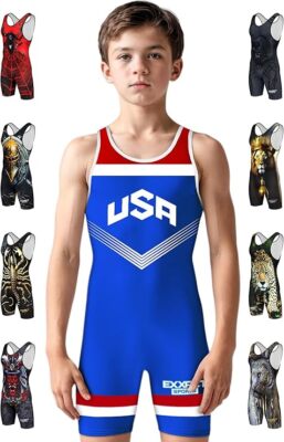 Exxact Sports Sublimated Youth Wrestling Singlet for Boys, Premium ...