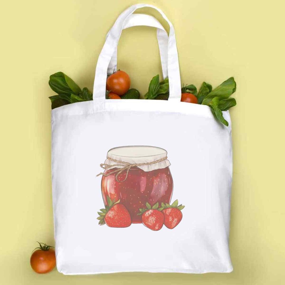 'Strawberry Jam with Strawberries' Tote Shopping Bag For Life ...