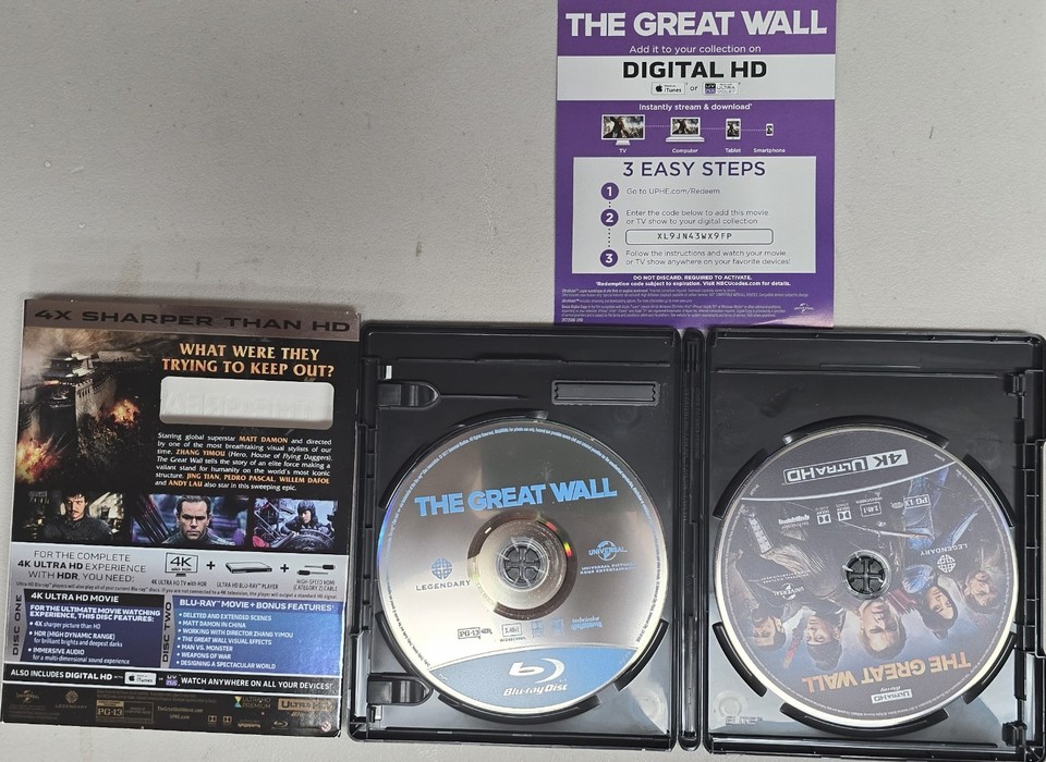 The Great Wall (Ultra HD, 2017) Features HDR 191329006733| eBay