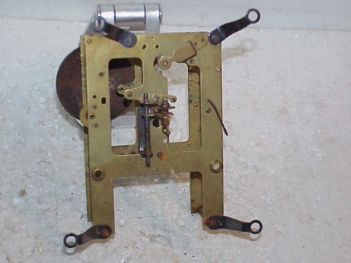 Antique Ingraham 5 04 Clock Movement Plates Bell & Regulator parts ...