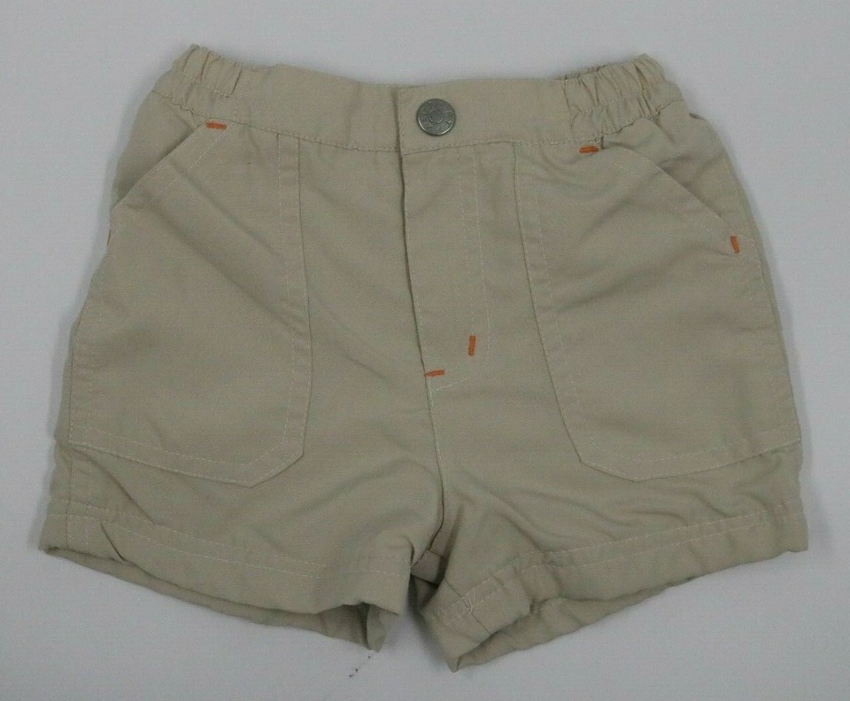 B.T. Kids Baby Boy Plaid Shirt Beige Shorts 2 Piece Outfit Set Size 3-6 ...