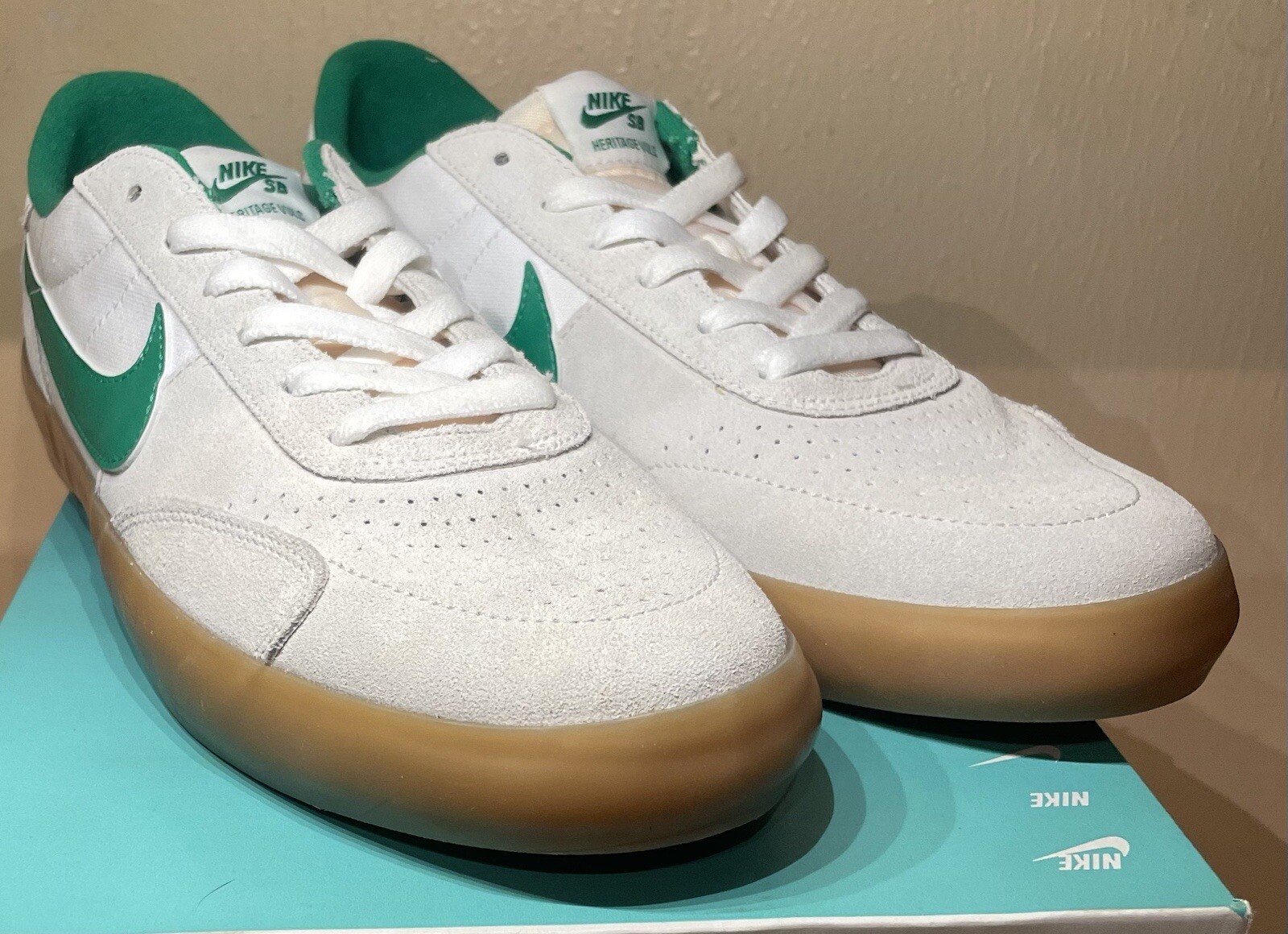 Men’s Nike Heritage Vulc SB Lucky Green Size 11.5 - CD5010 101 - NO BOX ...