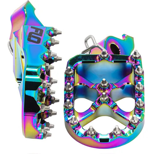 Flo Pro Series Footpegs Driver Pair Jet Fuel Iridescent Honda CRF50F 04 ...