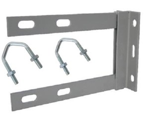 9" x 6" Painted Wall Bracket for Aerial Pole Mast inc 2 x V Bolts ...