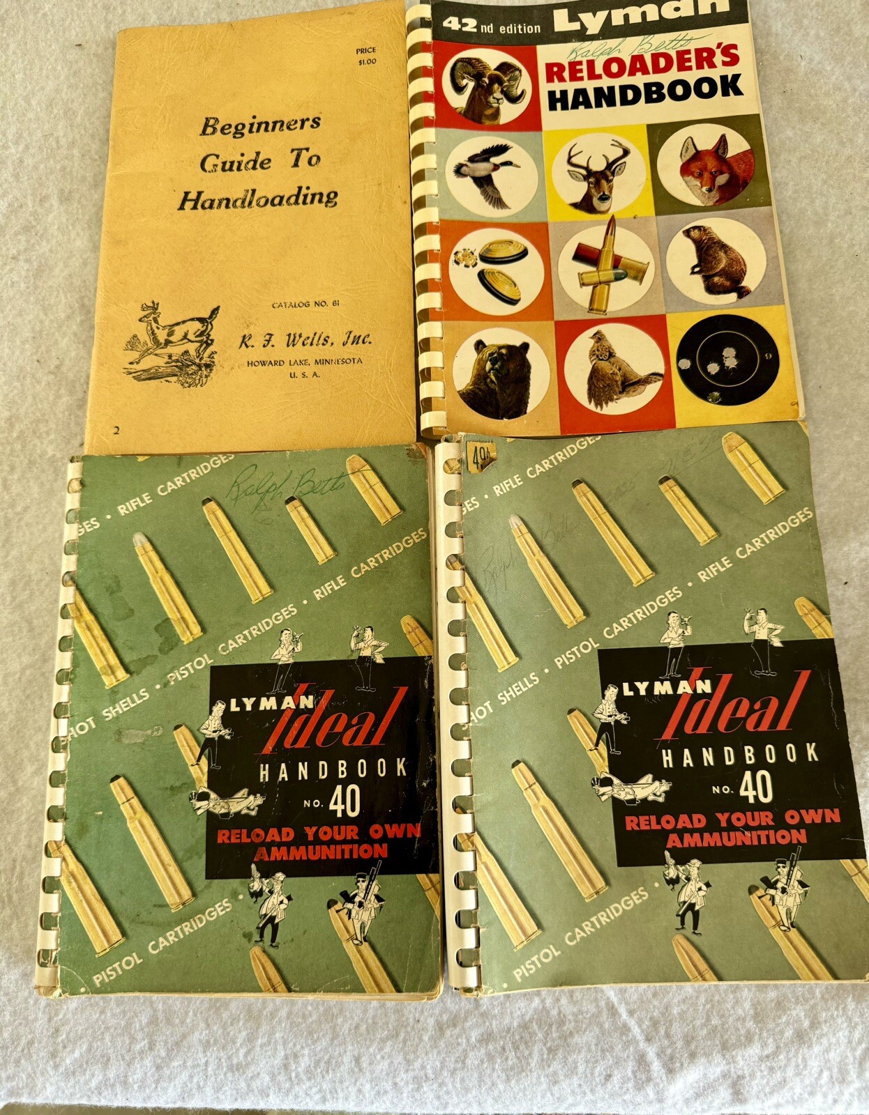 Lot of 4 Ammunition Reloading Manuals Lyman & Wells Books | eBay