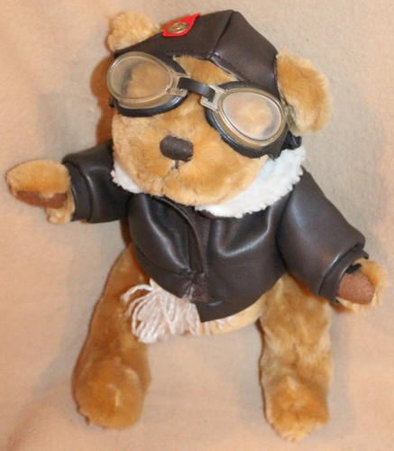 RADAR Teddy Bear 12" Plush Brass Button Collectibles Pilot Aviator ...