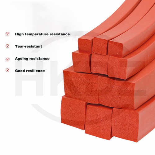 Red Silicone Rubber Sponge Square Strip Closed Cell Foam Backer Rod ...
