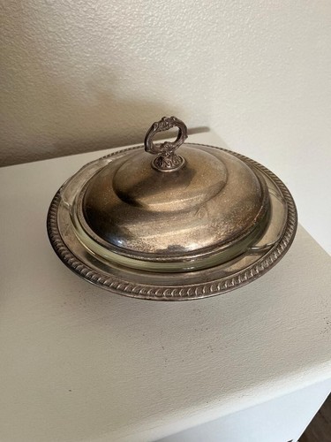 Vintage Silver Plated Sheridan Serving Dish with Lid and Pyrex Bowl ...