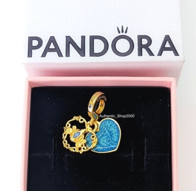 New 100% PANDORA 925 Disney Cinderella's Carriage & Heart Double Charm ...