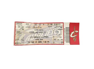 2005 Cleveland Cavaliers LOS ANGELES CLIPPERS Full Ticket LeBron 2nd ...