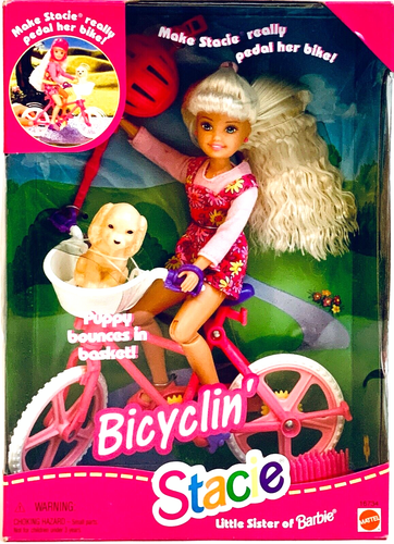 Mattel Barbie 1996 NIB Bicyclin Stacie 8" Doll & Bike Playset With ...