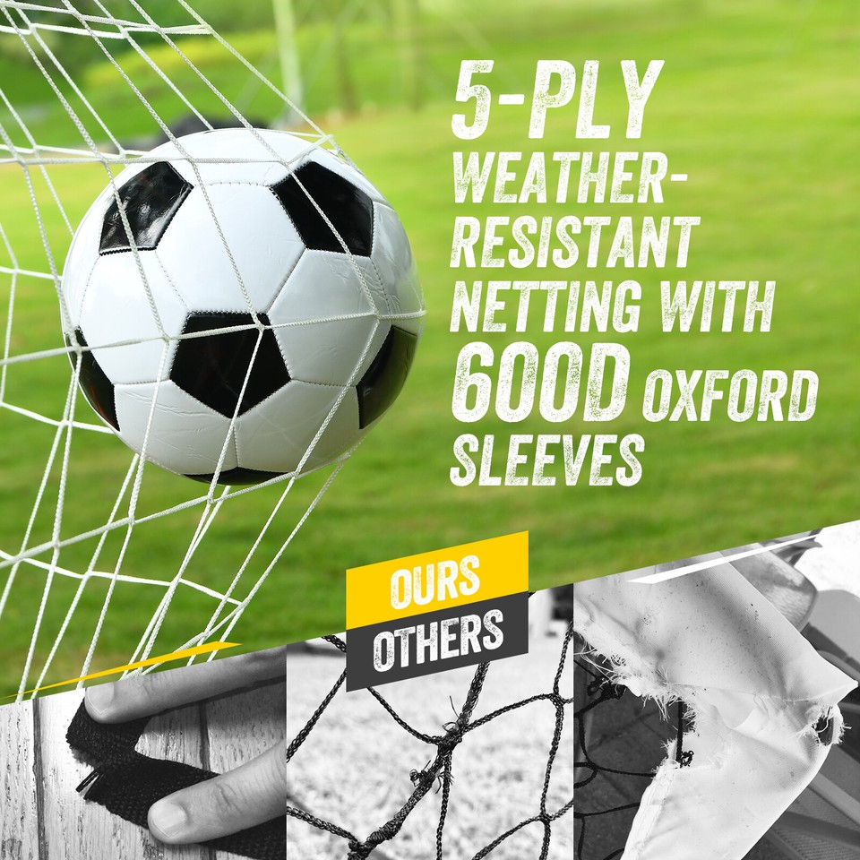 12x6' Portable PVC Soccer Goal Post Soccer Net for Backyard with Ladder ...
