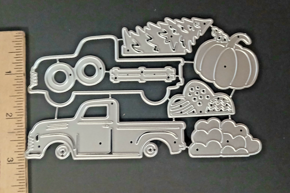 HOLIDAY TRUCK CUTTING DIE~EASTER~CHRISTMAS~FALL~HEARTS~PUMPKIN~UNBRANED ...