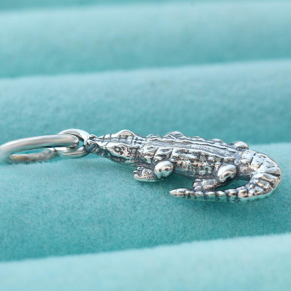 925 Sterling Silver 3D Alligator Florida Gator Crocodile Pendant Charm ...