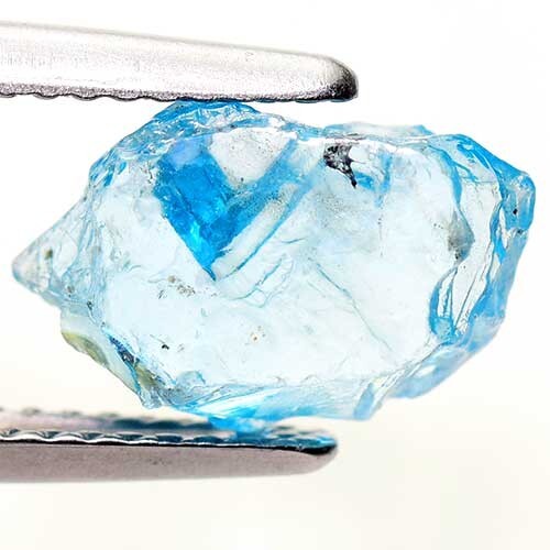 TOP IF FLAWLESS 4.35ct HEATED BLUE ZIRCON ROUGH 100%NATURAL FACET NR ...