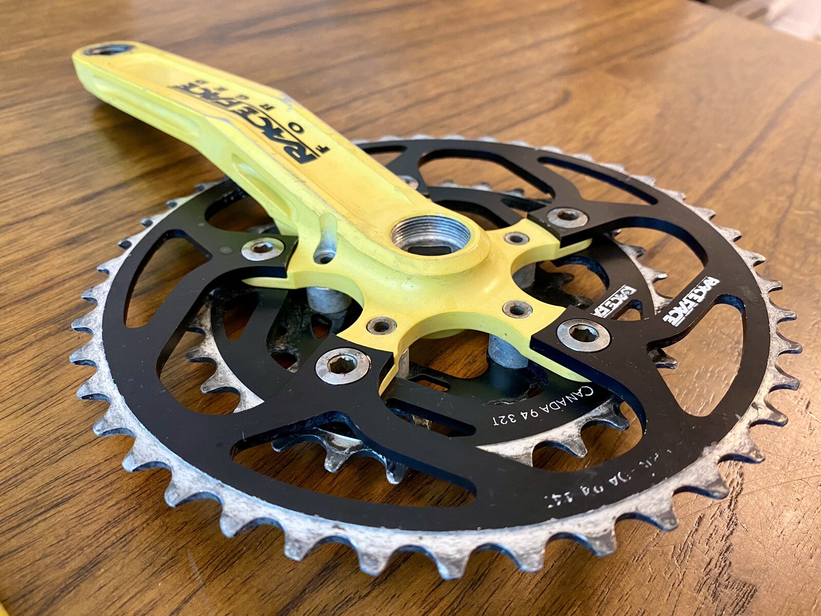 Vintage Race Face Crank Forged Set 175mm Yellow RaceFace MTB Triple 90s ...