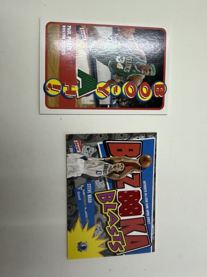 Topps Bazooka Game Worn Jersey Lot (2 Cards) Paul Pierce Steve Nash | eBay