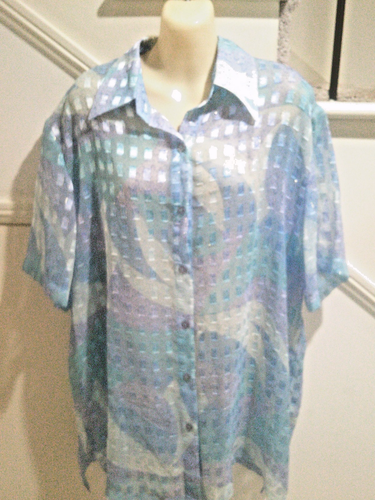 VICTORIA HOUSE NWT SIZE 18 Blue Aqua White Glitter thread Stunning ...