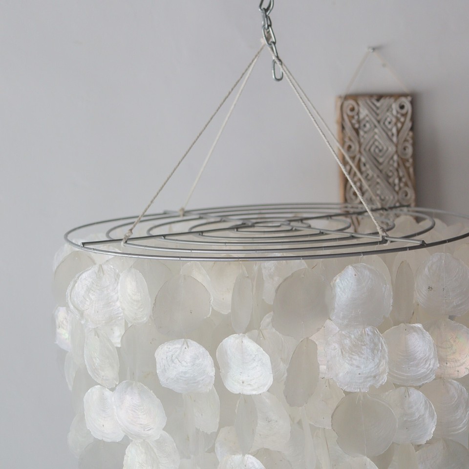 Capiz Pendant Light, Capiz Shell Chandelier Decoration Diameter 50 cm ...