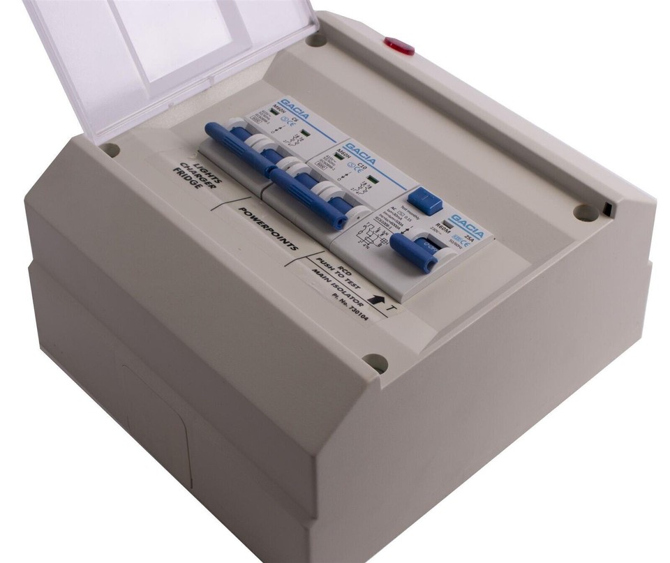 Deluxe Caravan Mains Fuse Box RCD Consumer Unit - Caravan / Motorhome ...