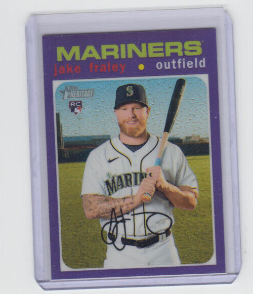 2020 Heritage Jake Fraley Chrome Purple Refractor Hi # THC547 Mariners ...