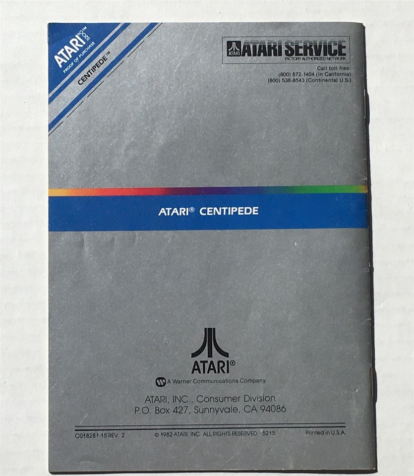 Atari 5200 - manual only for Centipede - original, authentic | eBay