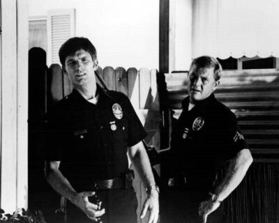 Adam 12 Kent McCord holds gun Martin Milner with rifle investigate 8x10 ...