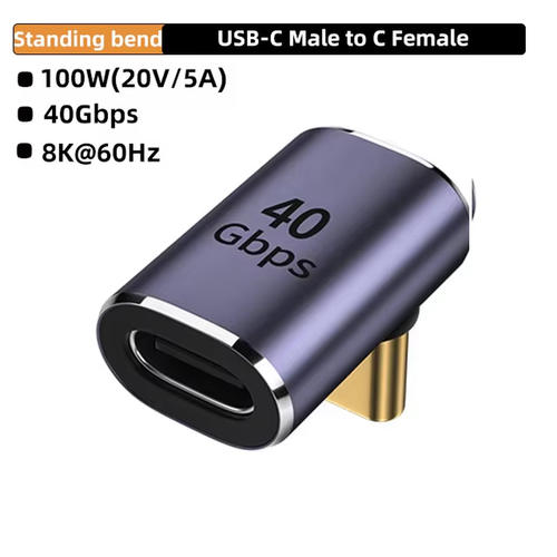 USB4.0 40Gbps OTG Type C 90 Degree Adapter 100W 5A USB C to Type C Fast ...