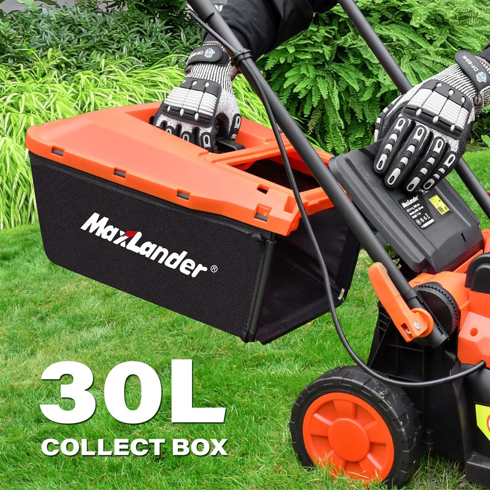 Maxlander Lawn Mowers, 2-in-1 Electric Lawn Mower Cordless,13 Inch 20V ...