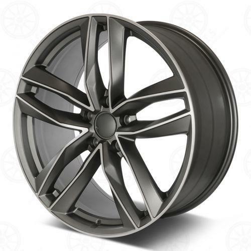 17x7.5 5x112 ET35 66.6 Gunmetal Machined Face RIMS FIT AUDI (Set of 4 ...