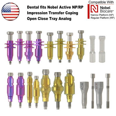 US Nobel Biocare NP/RP Implant Lab Analog Open/Closed Tray Impression ...