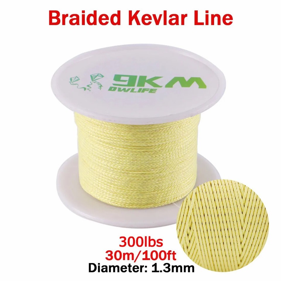 100FT Braided Kevlar Rope 40~400lb Quality Kevlar Rope Made with Kevlar ...