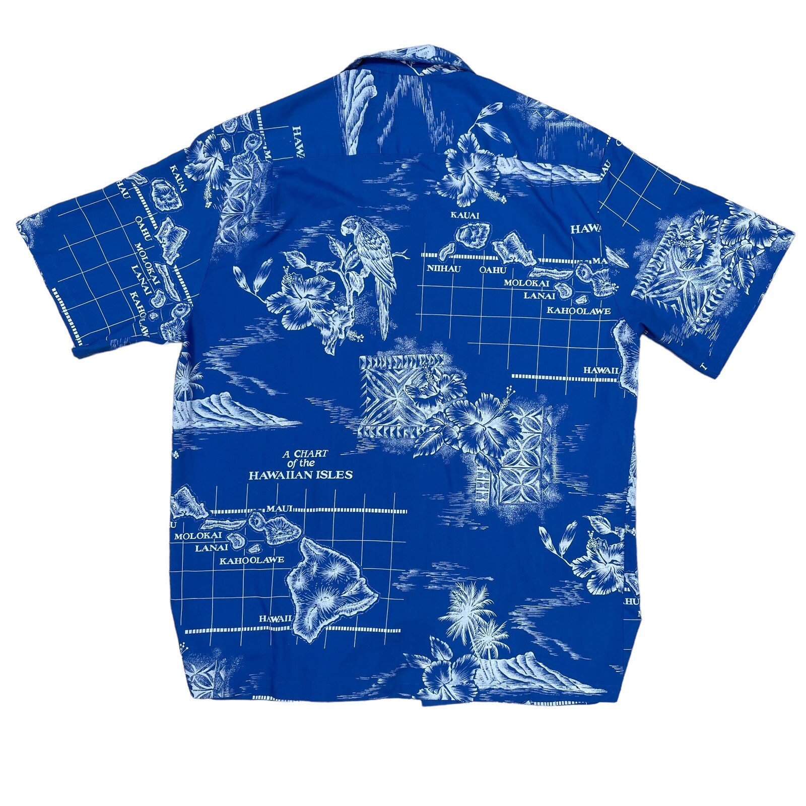 HOWIE vintage Hawaiian Map All Over Print Shirt Blue - Gem