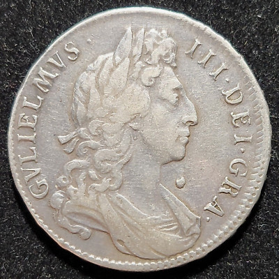 Silver 1696 England Great Britain 1/2 Half Crown William III | VF+ ...