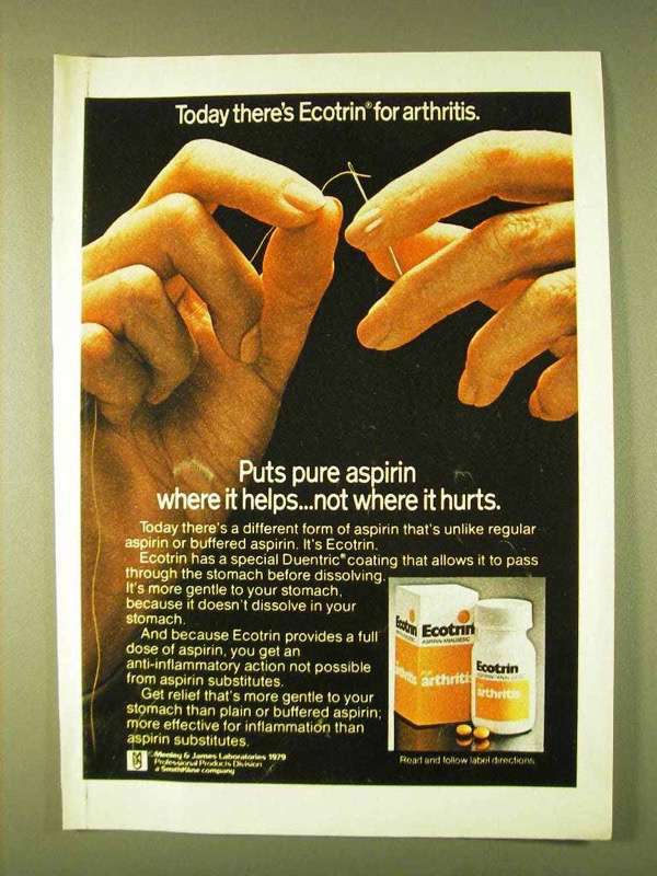 1979 Ecotrin for Arthritis Ad - Today | eBay