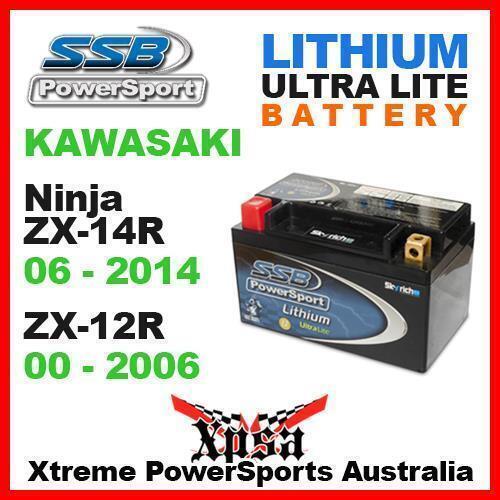 SSB SUPERBIKE ULTRALITE LITHIUM BATTERY ZX-14R NINJA 2006-2014 ZX-12R ...