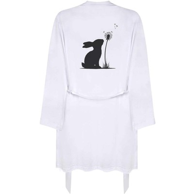 'Rabbit Sitting with Dandelion Silhouette' Adult Dressing Robe / Gown ...