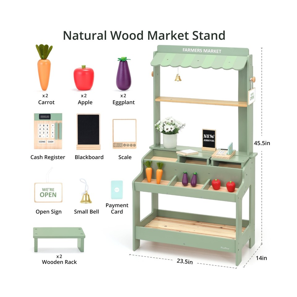 PairPear Wooden Mud Grocery Stand, 2-in-1 Outdoor Market Stand & Mu ...