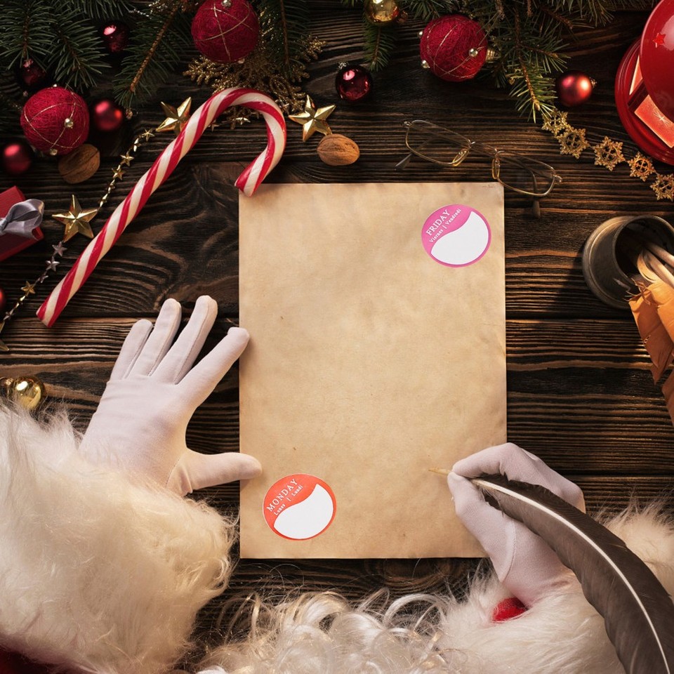 7 Rolls Labels Paper Stickers Adhesive for Week Inventory Management ...