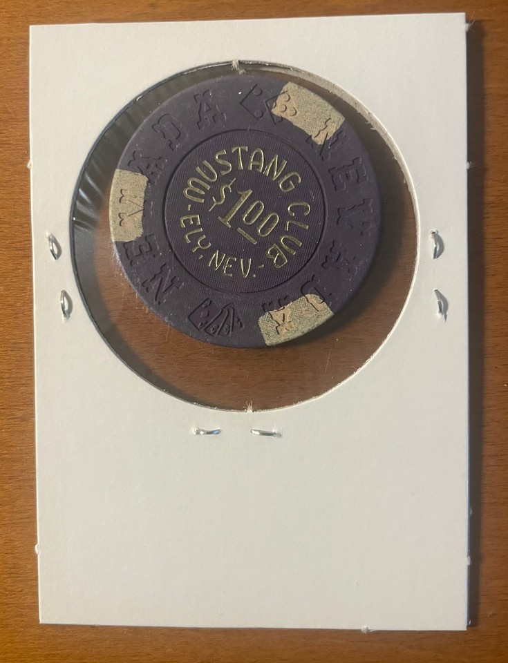 MUSTANG CLUB $1.00 Casino Chip Dark Purple Ely Nevada White Pine Co 1970 N5964 | eBay