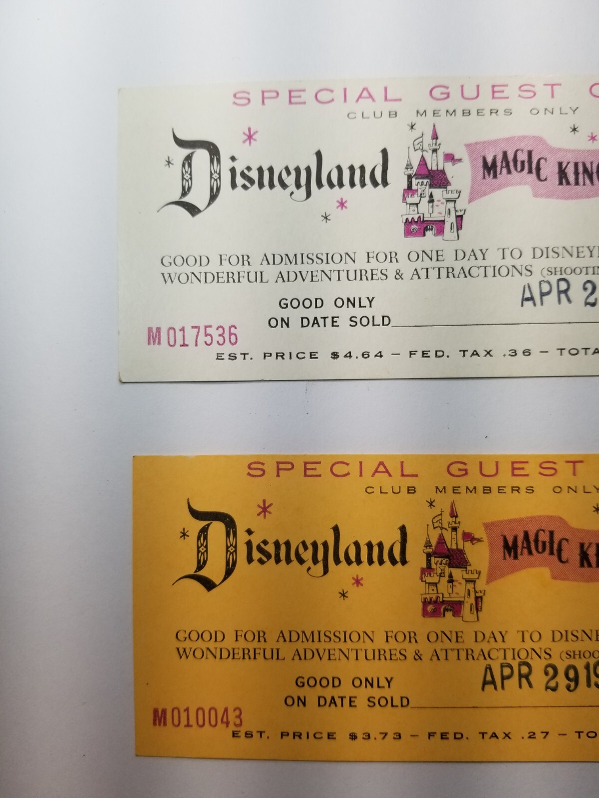 VINTAGE 1961 DISNEYLAND MAGIC KINGDOM CLUB SPECIAL GUEST CARD CHILD ...