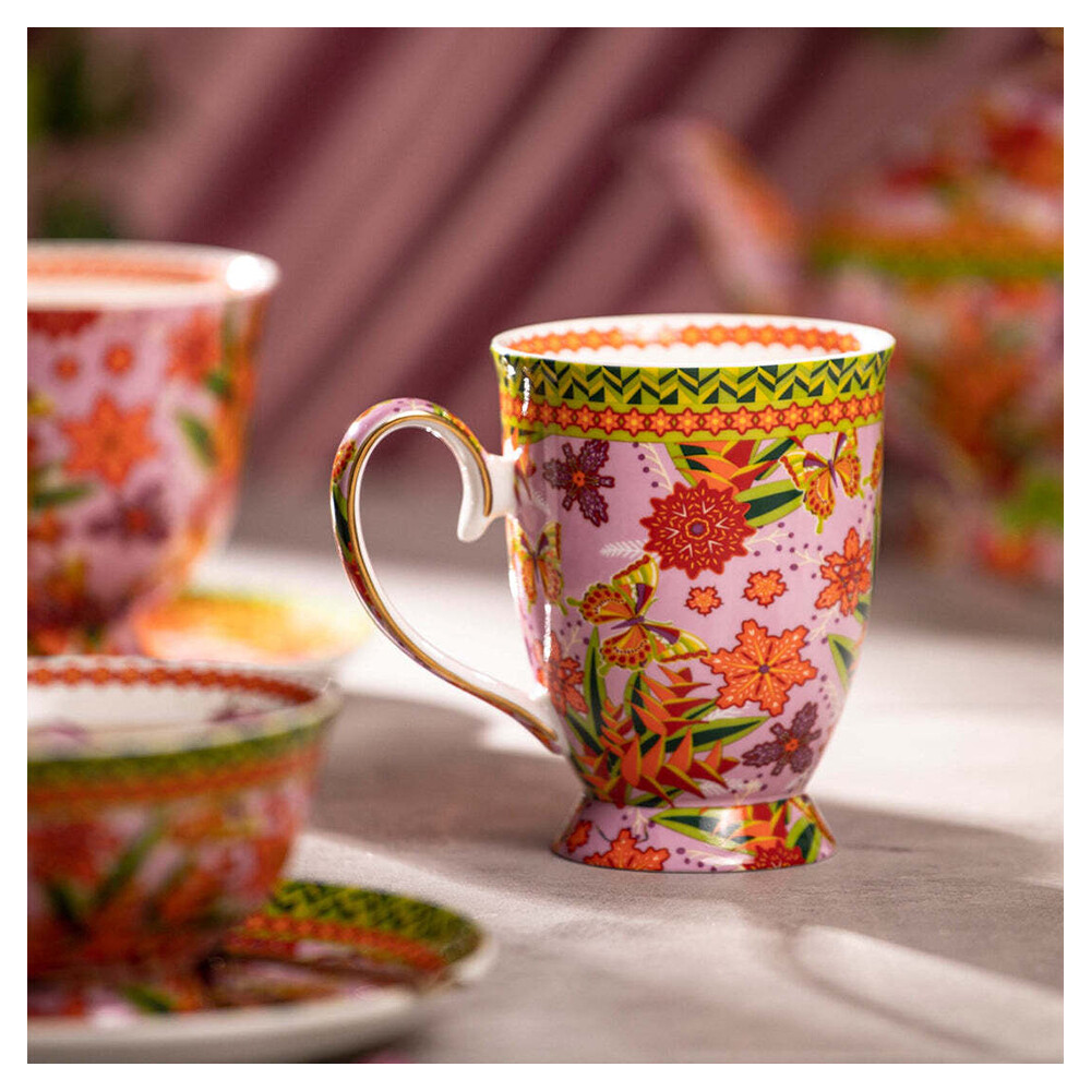 Ashdene 300ml Tea Cup/Coffee Mug Butterfly Heliconia Flower Gold ...