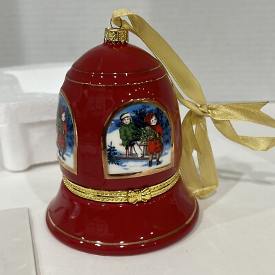 Mr. Christmas Musical Bell Ornament Music Box Porcelain Valerie Parr ...