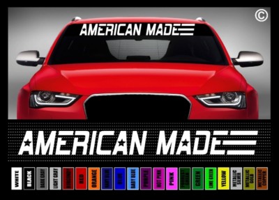 40" American Made 4x4 Flag Racing Muscle Car Decal Sticker Windshield ...
