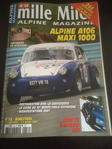 ALPINE Magazine Mille Miles N 58 01/2007 A106 Maxi 1000 A310 V6 G16 | eBay