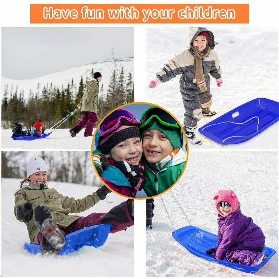 35in Winter Plastic Snow Sled Boat Shape Snow Sledge for Child Kid ...